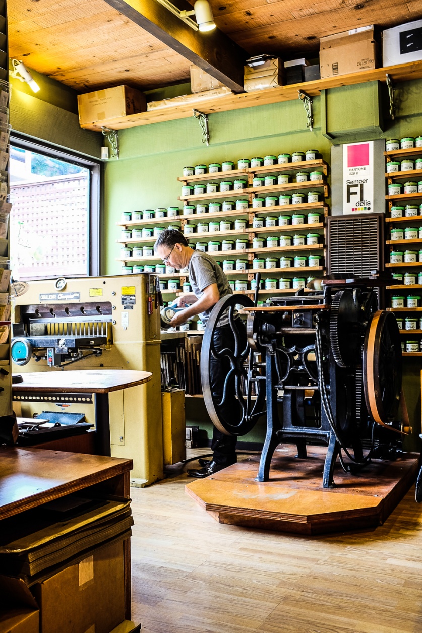 T&F Letterpress print shop - Twig N Fig